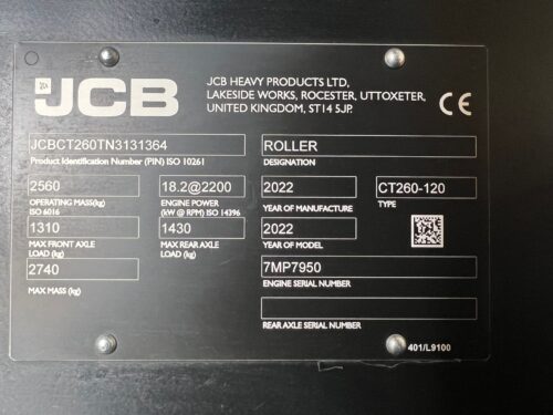 JCB CT260-120 Tandem Roller - Telelift